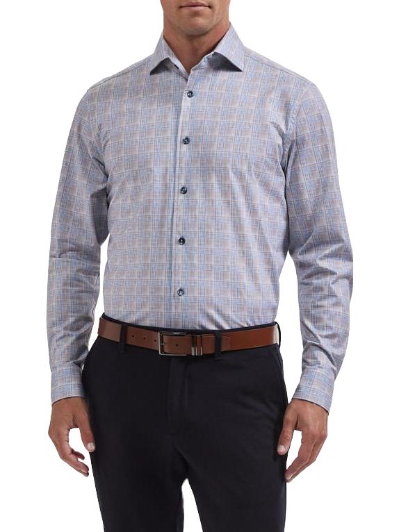BUGATCHI devon ooohcotton® plaid button-up shirt